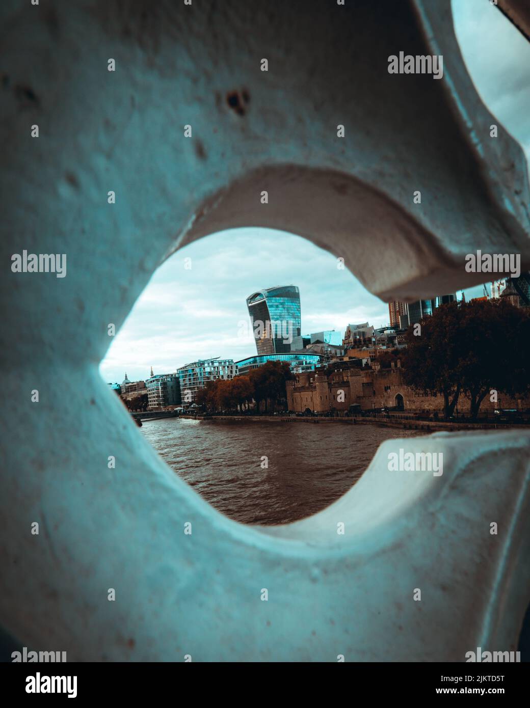 A beautiful view from London's Tower Bridge to the River Thames and ...