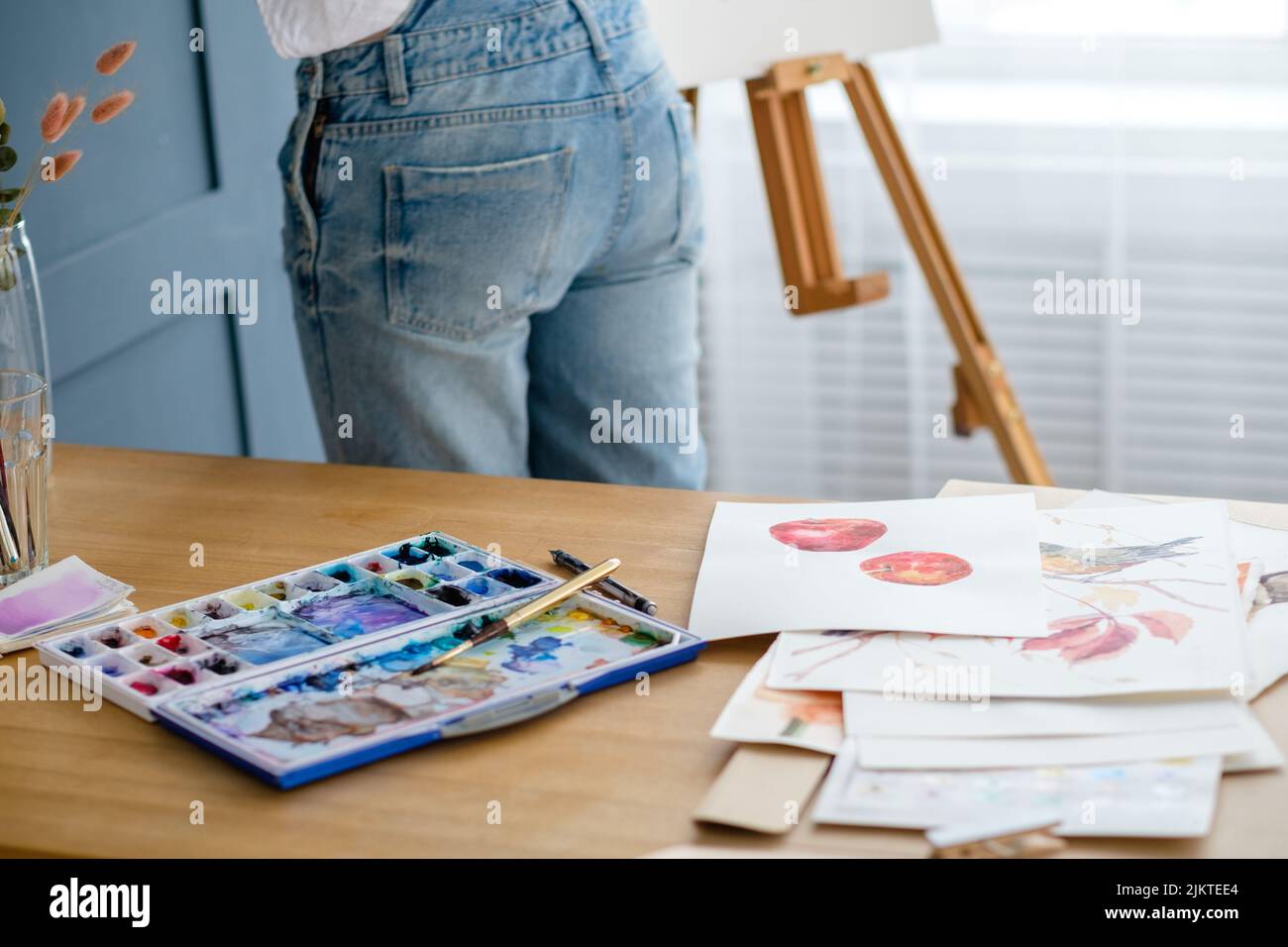 art painting skill color ink watercolor drawing Stock Photo - Alamy