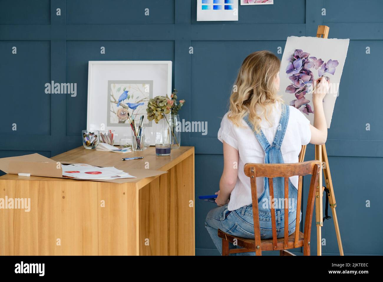 art painting hobby leisure girl drawing picture Stock Photo - Alamy