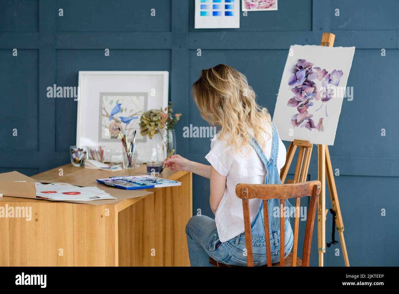 painting hobby artful personality talent girl draw Stock Photo - Alamy
