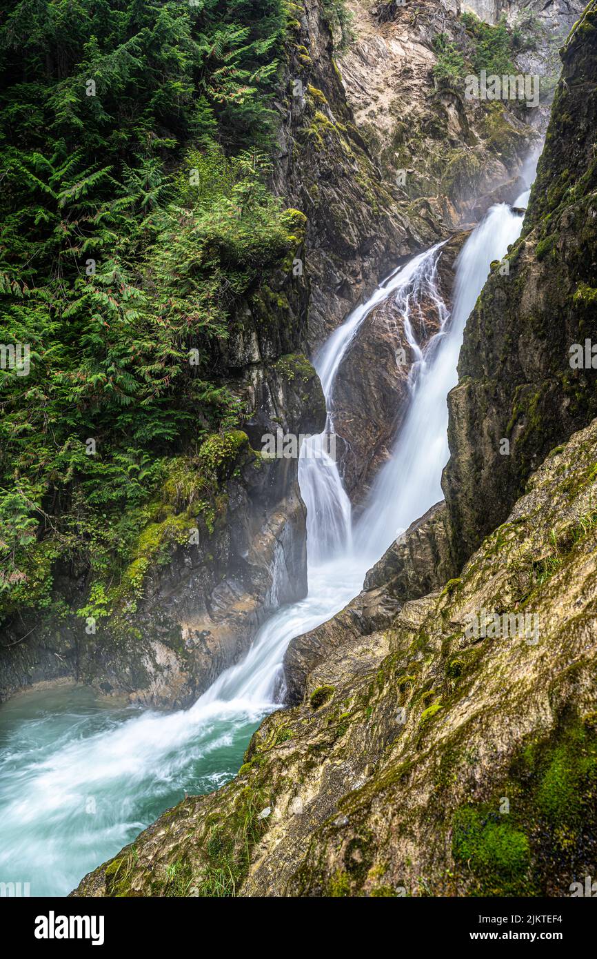 Beautiful waterfall in green forest hi-res stock photography and images ...