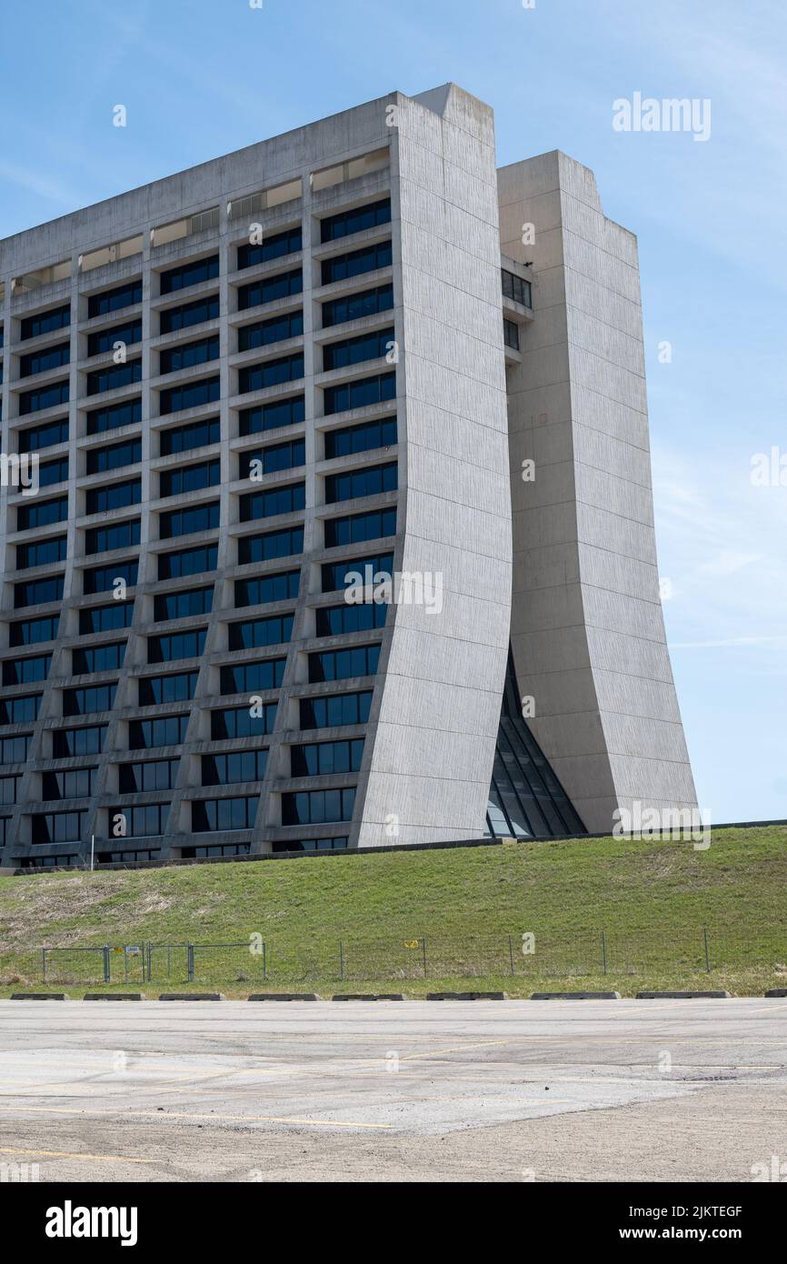 A vertical shot of Fermi National Laboratory in Wilson Hall Stock Photo ...