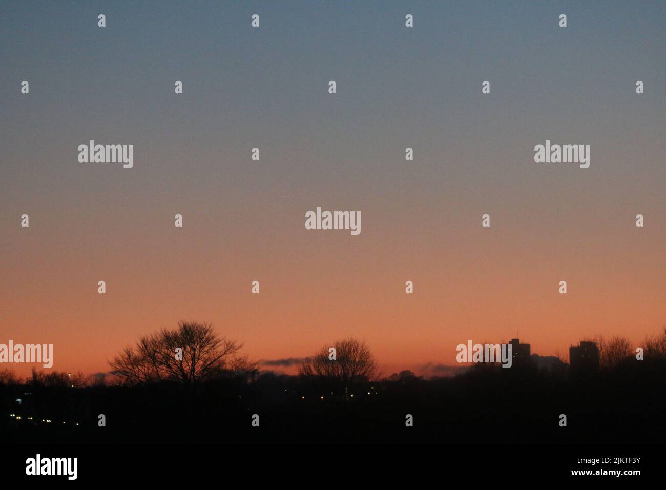 Pretty sunset sky over the horizon Stock Photo - Alamy