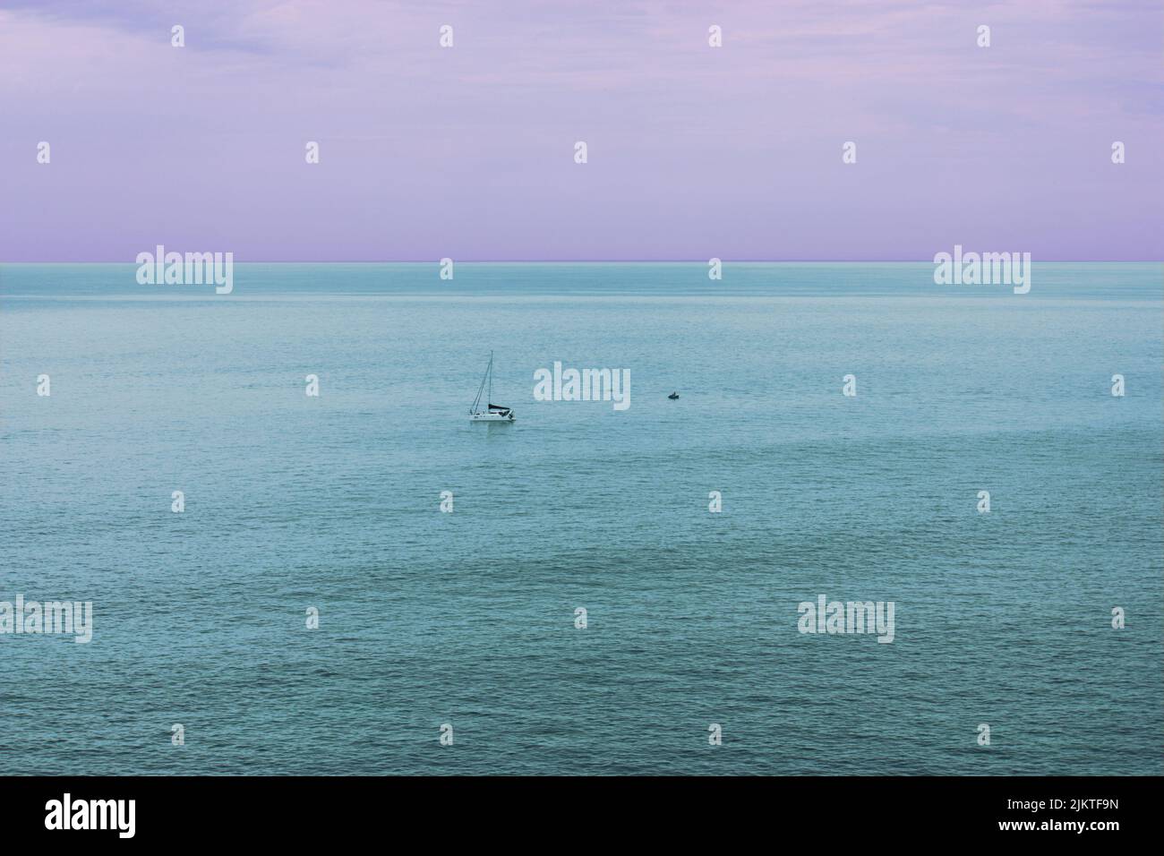 Beautiful seascape with boat hi-res stock photography and images - Alamy