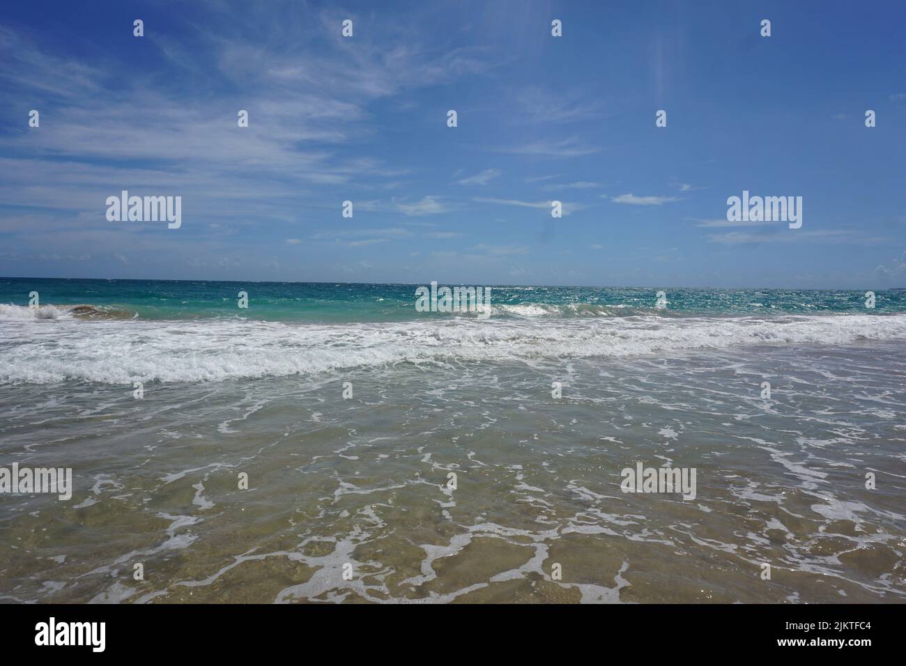 The coast of the Atlantic ocean in Puerto Rico with clear sky Stock ...