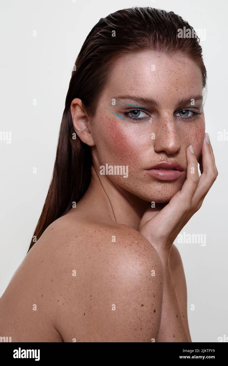 Girl with freckles hi-res stock photography and images - Alamy