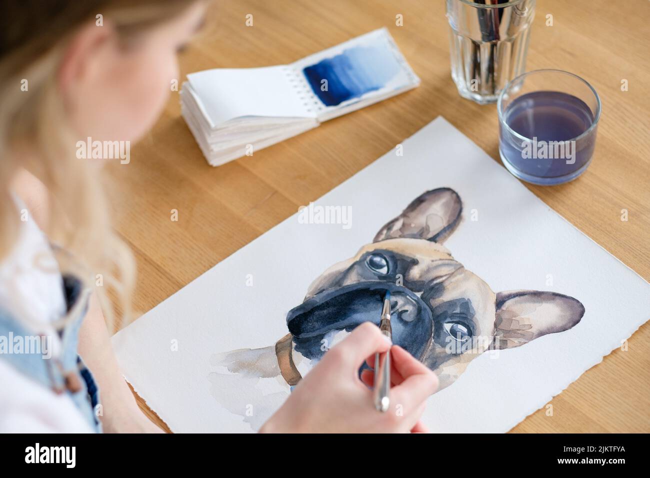 painting hobby artful personality talent girl draw Stock Photo - Alamy