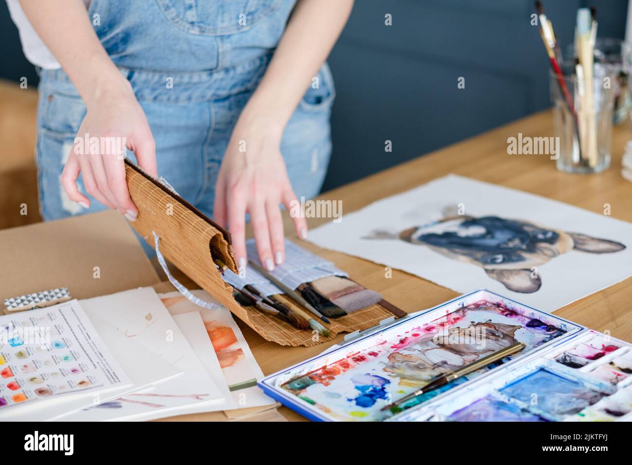 painting hobby artful personality talent girl draw Stock Photo - Alamy
