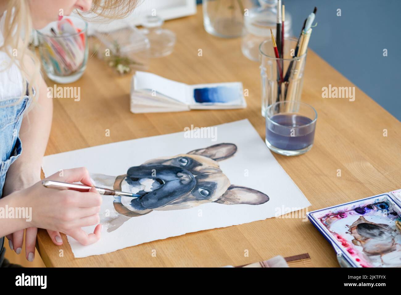 art painting hobby leisure girl drawing picture Stock Photo - Alamy
