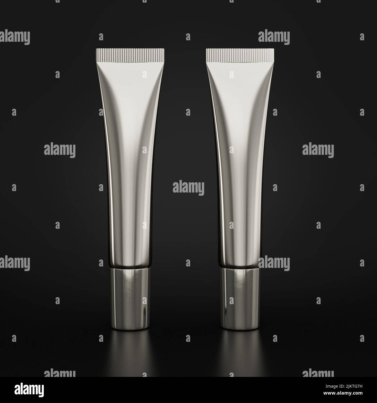 30ml empty Cosmetics Tubes Cosmetic Silver blank tube isolated on black ...