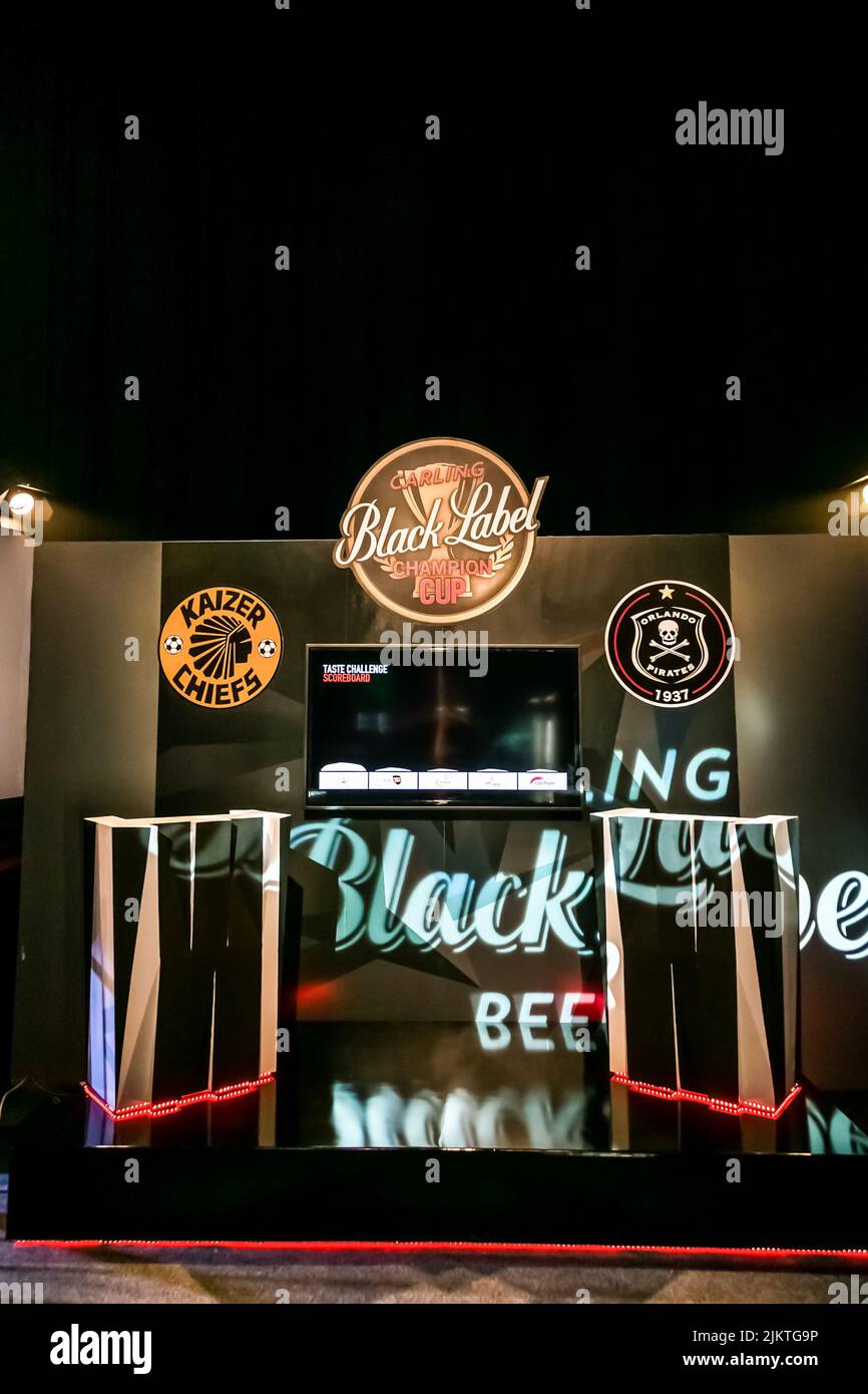 A vertical shot of an alcohol bar and tavern with beer logos Stock ...