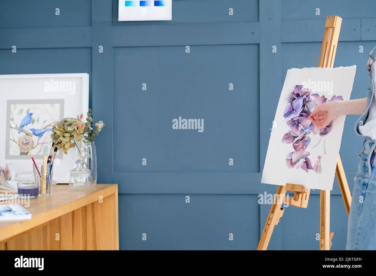 painting art class teacher watercolor drawing Stock Photo - Alamy