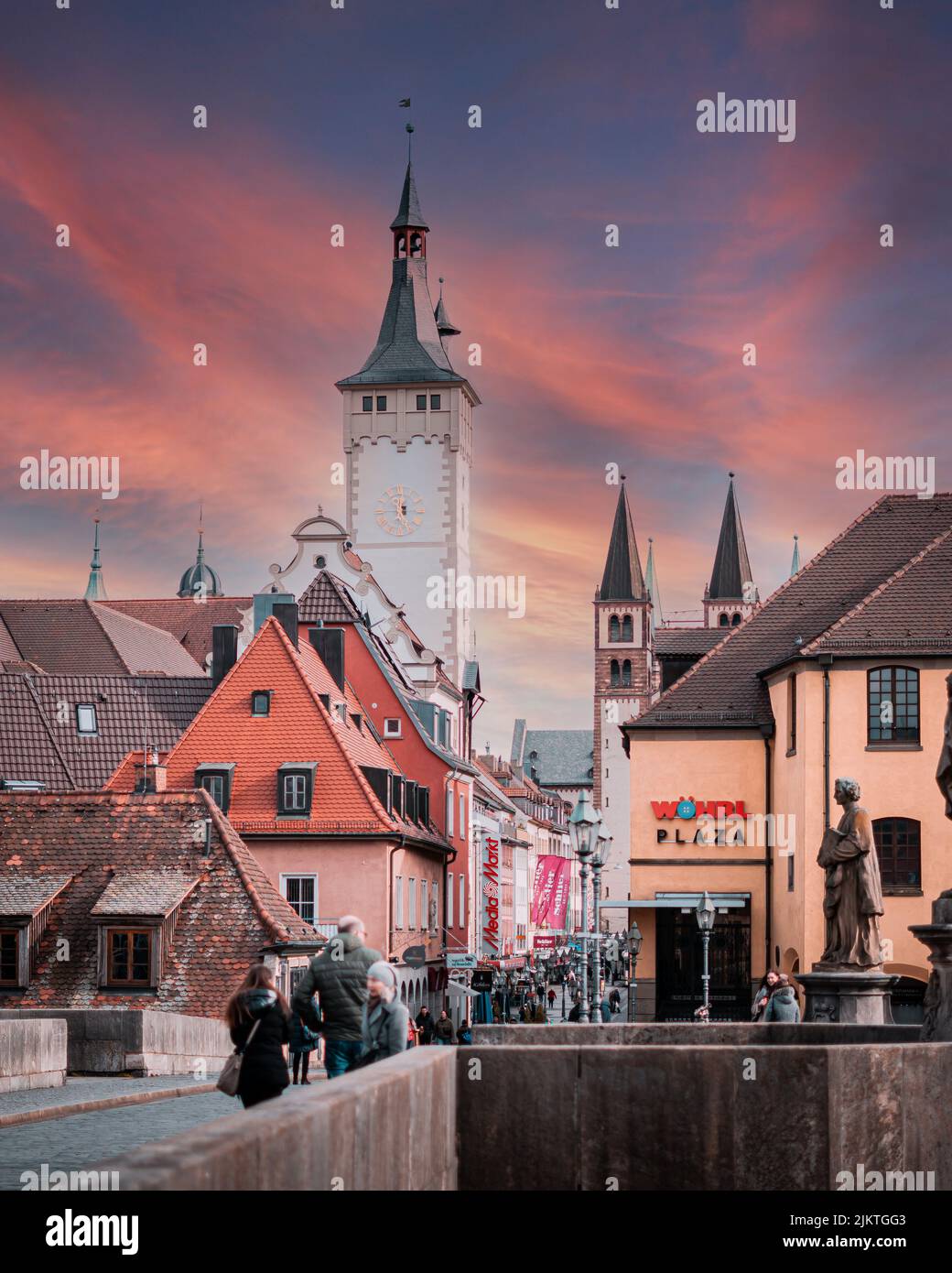 A scenery of Wurzburg in Germany at sunset Stock Photo - Alamy
