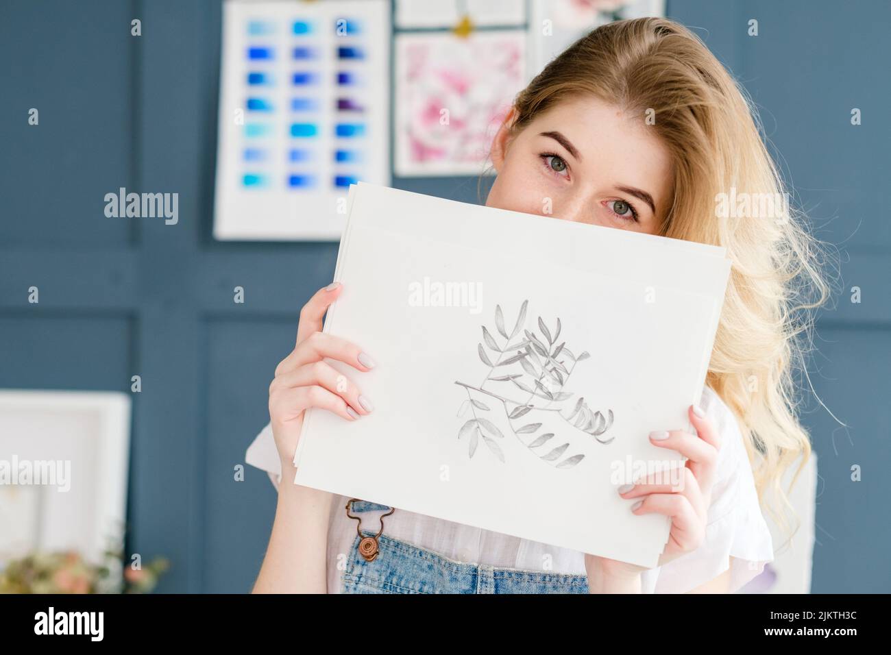 painting hobby artful talent watercolor drawing Stock Photo - Alamy