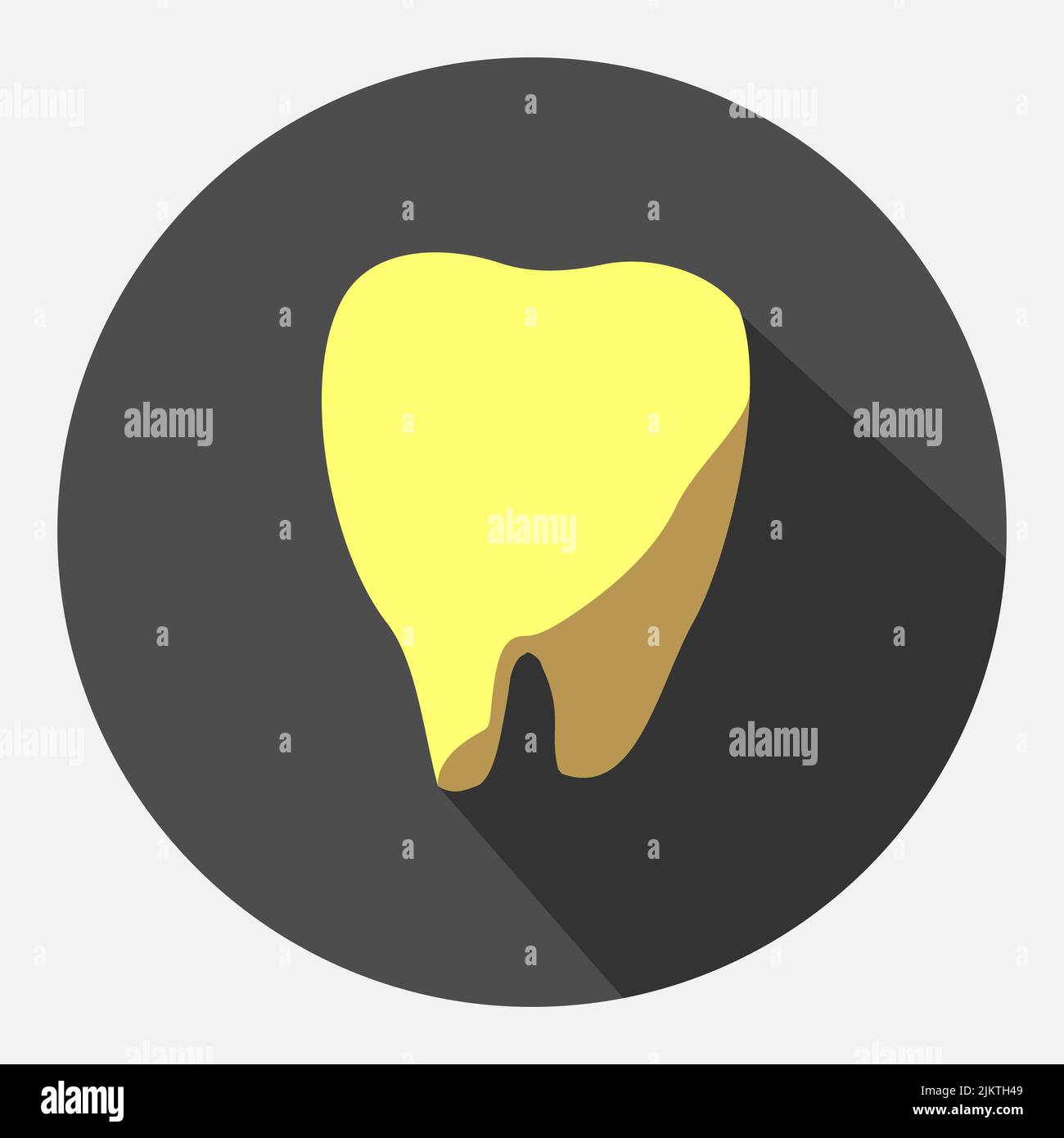 Icon of a yellow tooth on a dark background Stock Vector Image & Art ...