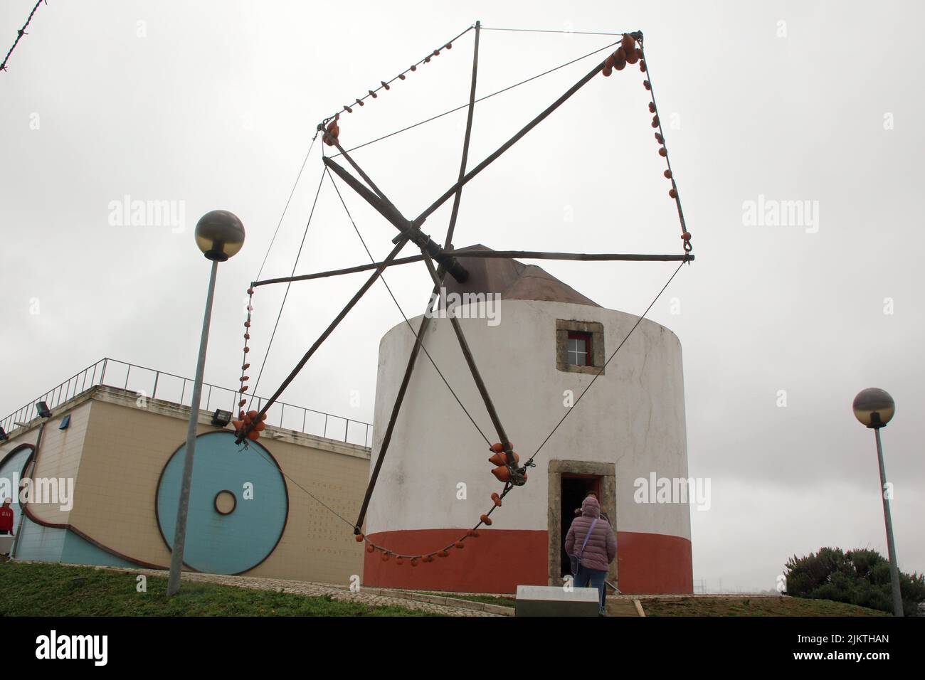 Closeup old white windmill hi-res stock photography and images - Alamy