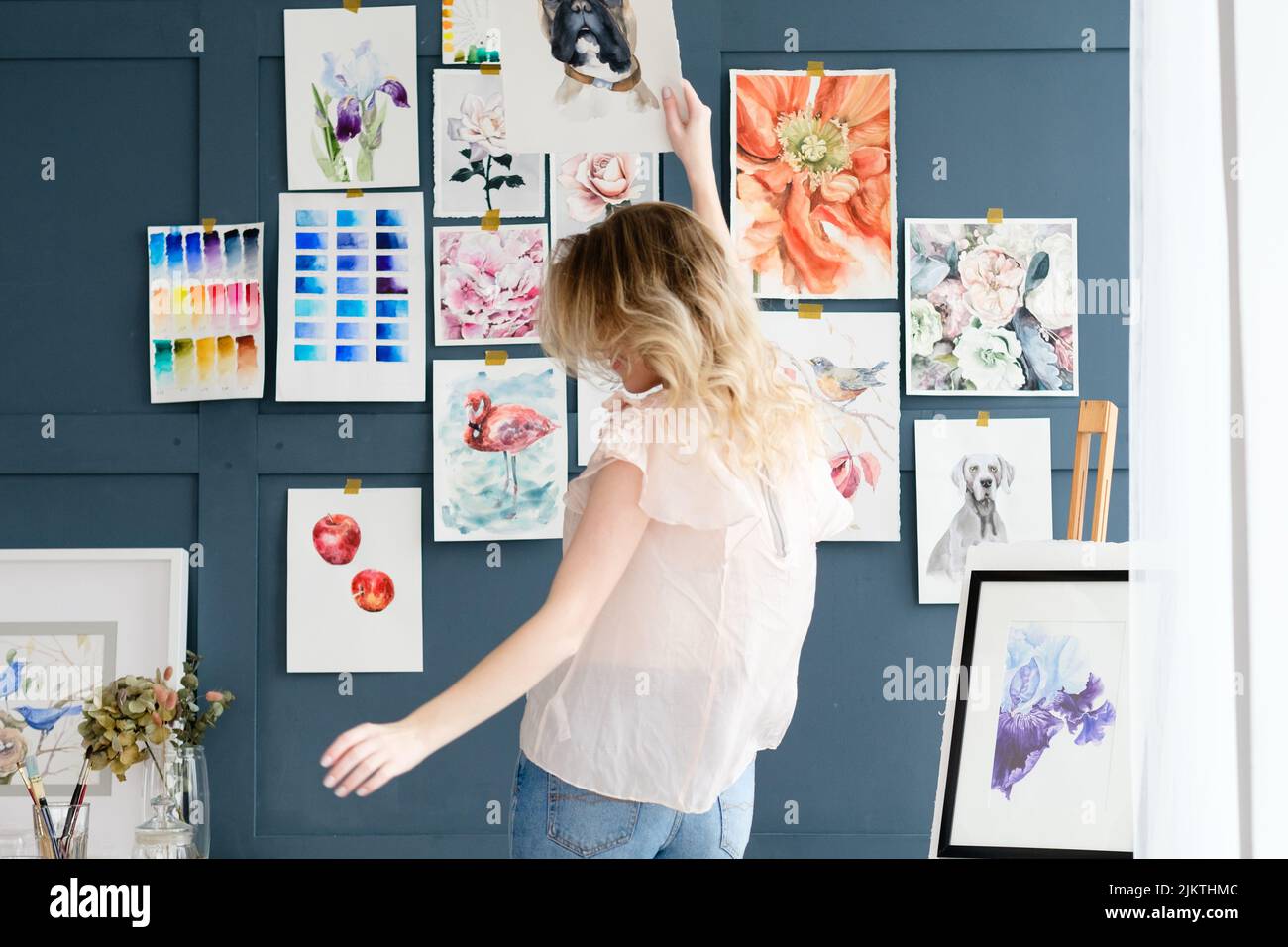 art lifestyle drawing self expression girl picture Stock Photo - Alamy