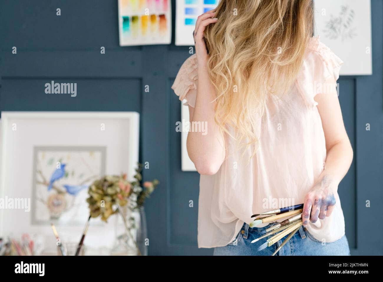 craft room art studio creative painter workspace Stock Photo - Alamy
