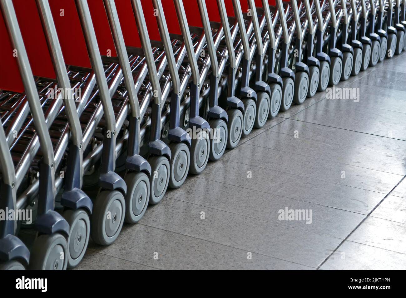 abstract silver small trolley with wheel heap for luggage ...