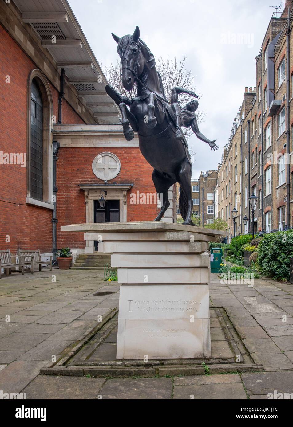 A closeup of the Conversion of Saint Paul in St Paul's Covent Garden ...