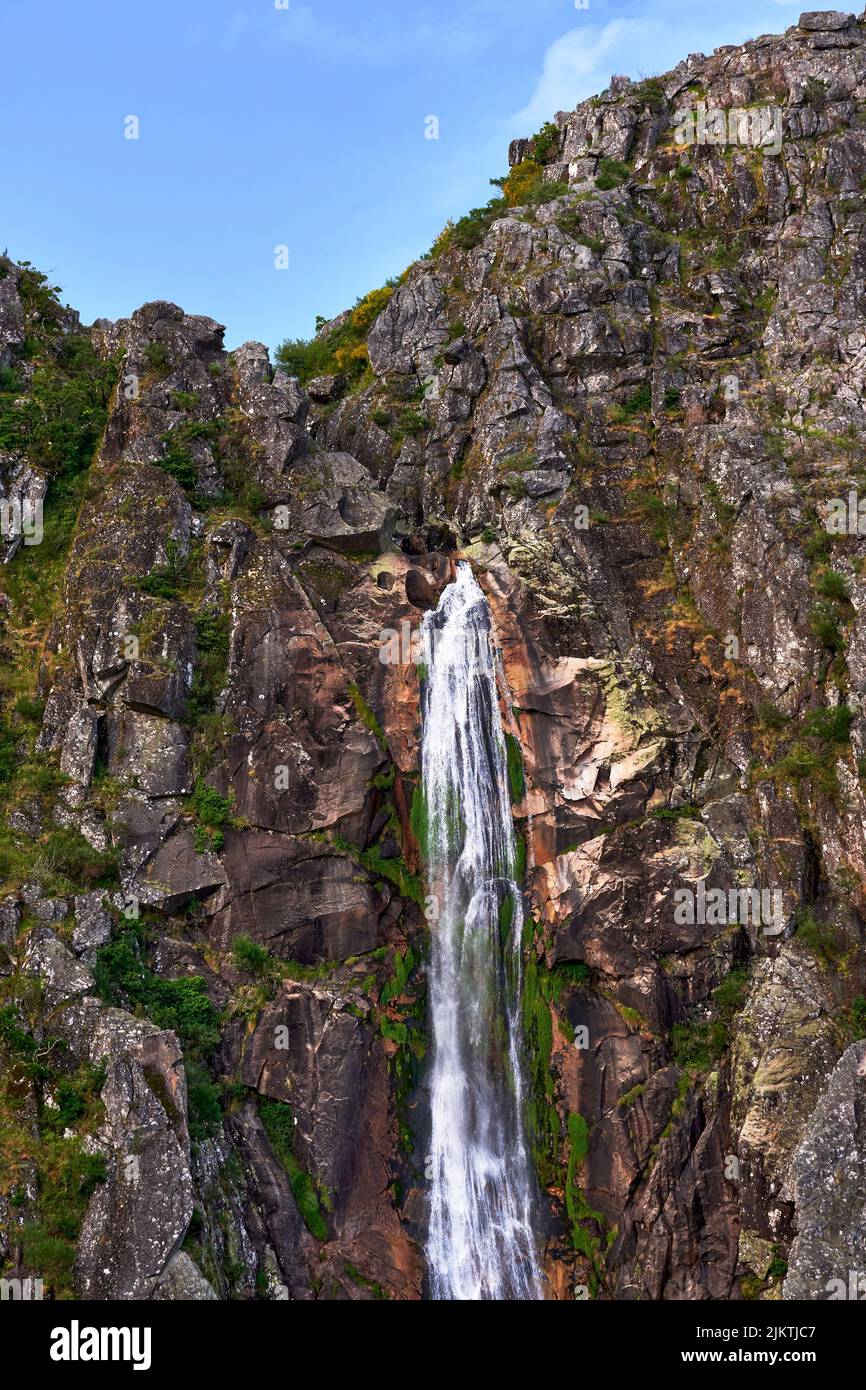 A beautiful landscape of the Frecha da Mizarela waterfall in Arouca ...