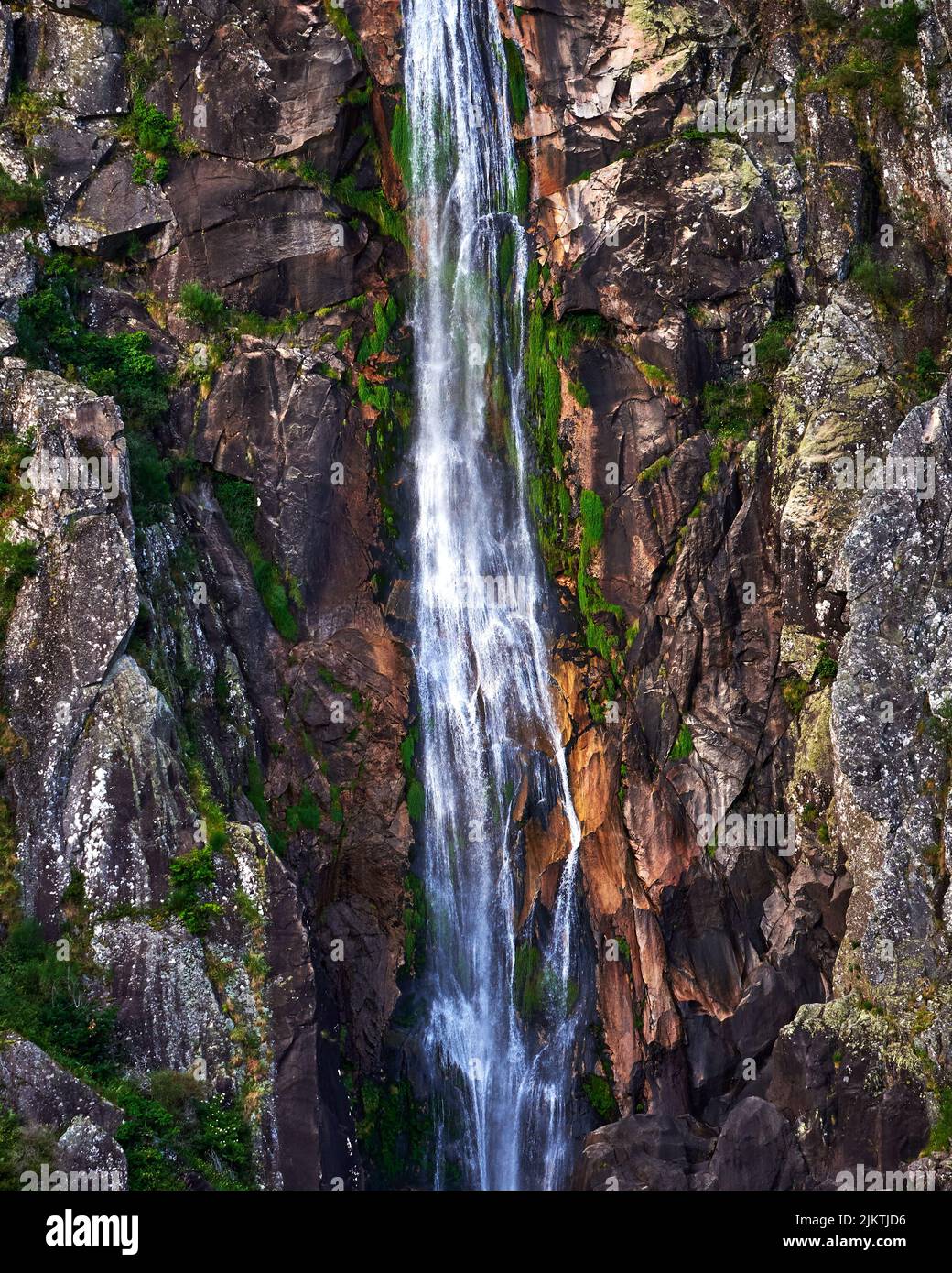 A beautiful landscape of the Frecha da Mizarela waterfall in Arouca ...