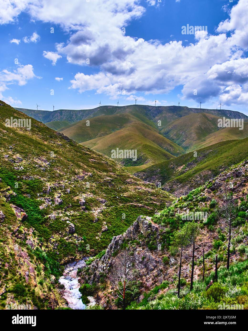 An old village landscape surrounded by mountains and countryside ...