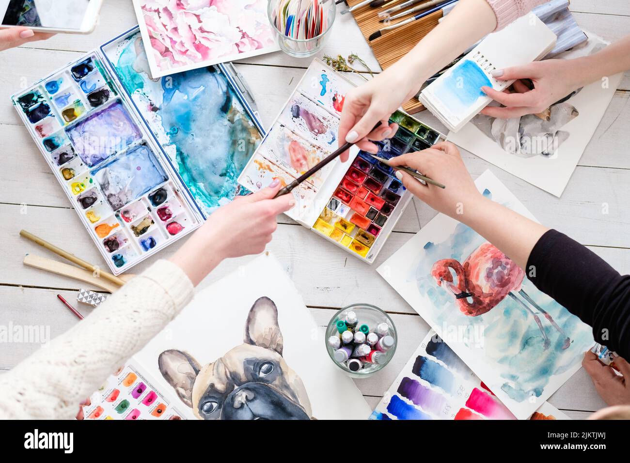 painting hobby artful talent watercolor drawing Stock Photo - Alamy