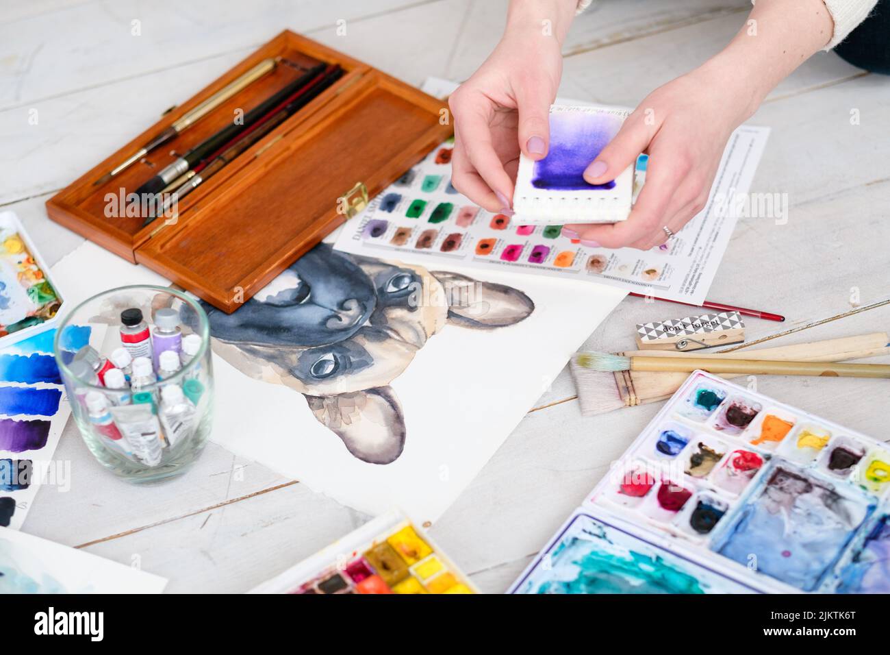 art painting picture drawing color swatch Stock Photo - Alamy