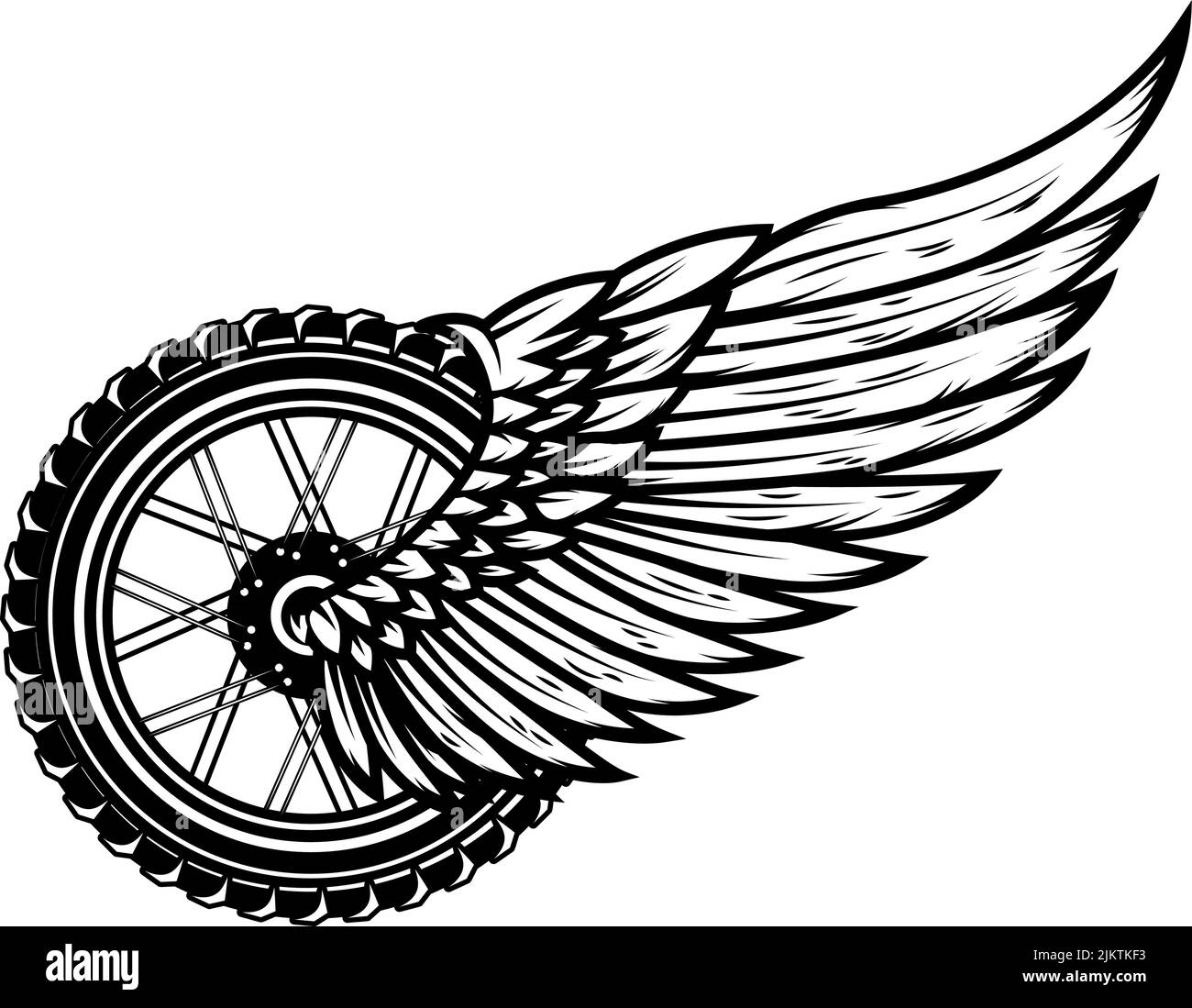 Winged wheel symbol Black and White Stock Photos & Images - Alamy