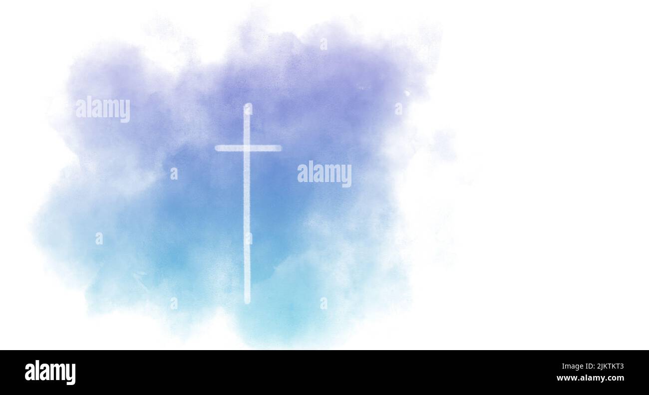 Religious conceptual cross graphic. watercolor illustration. for media ...