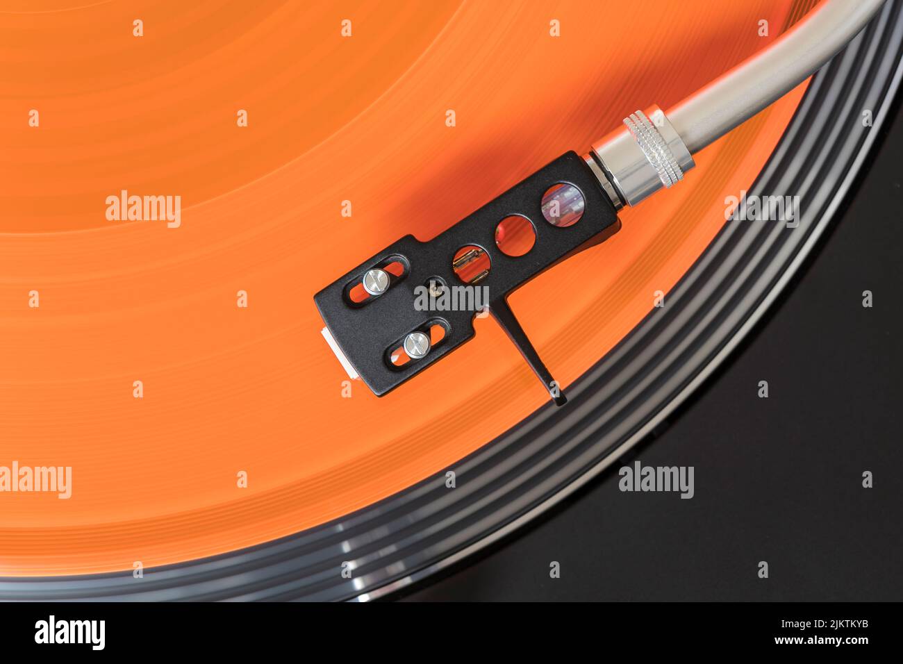 Vinyl record closeup orange hi-res stock photography and images - Alamy