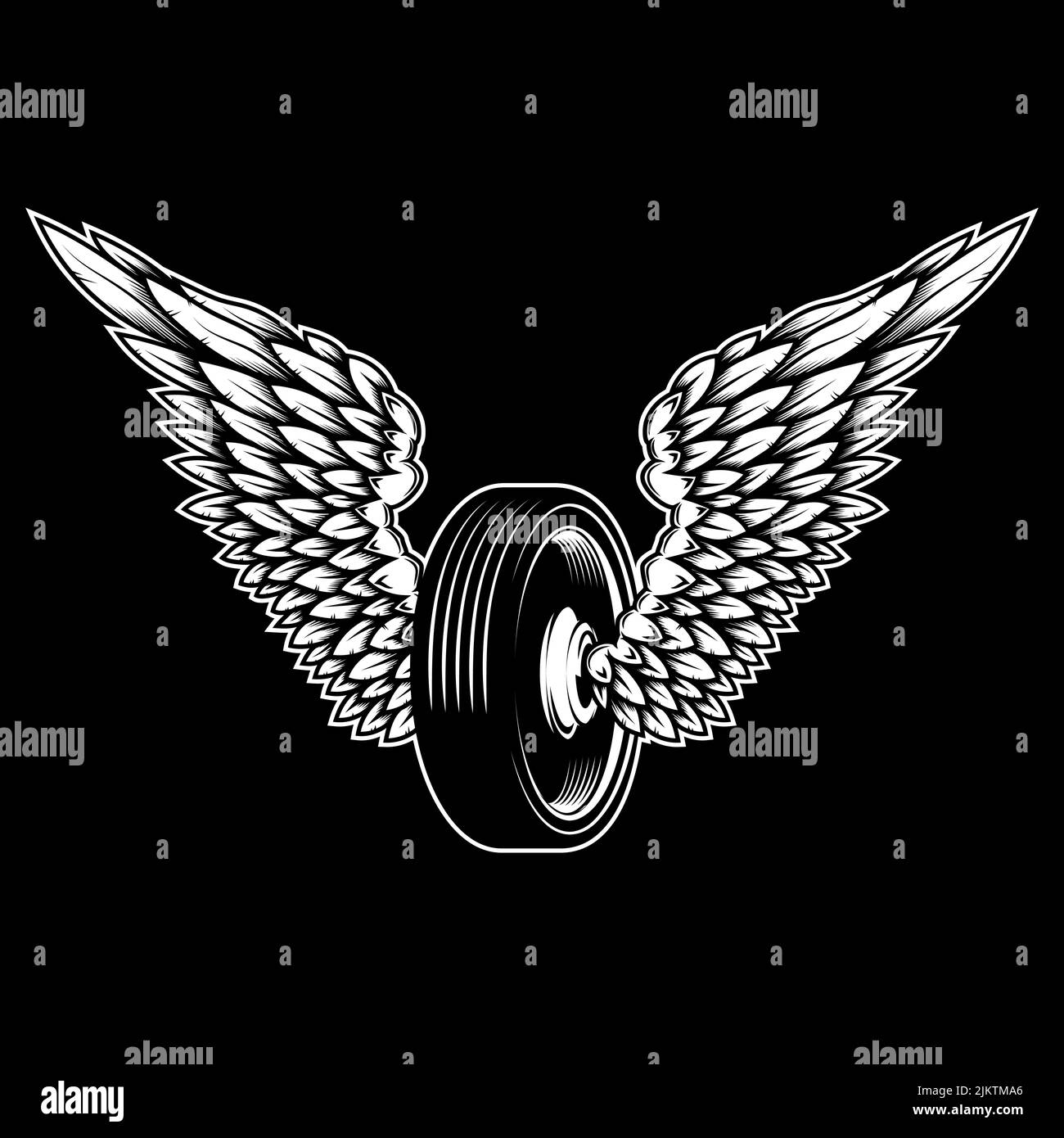 Winged wheel symbol Black and White Stock Photos & Images - Alamy