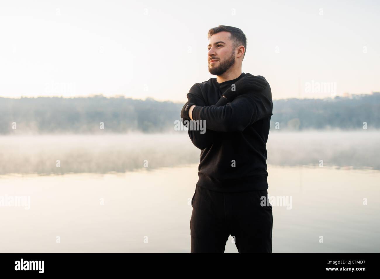 Healthy man doing sport in summer morning. Fit lifestyle. Man doing ...