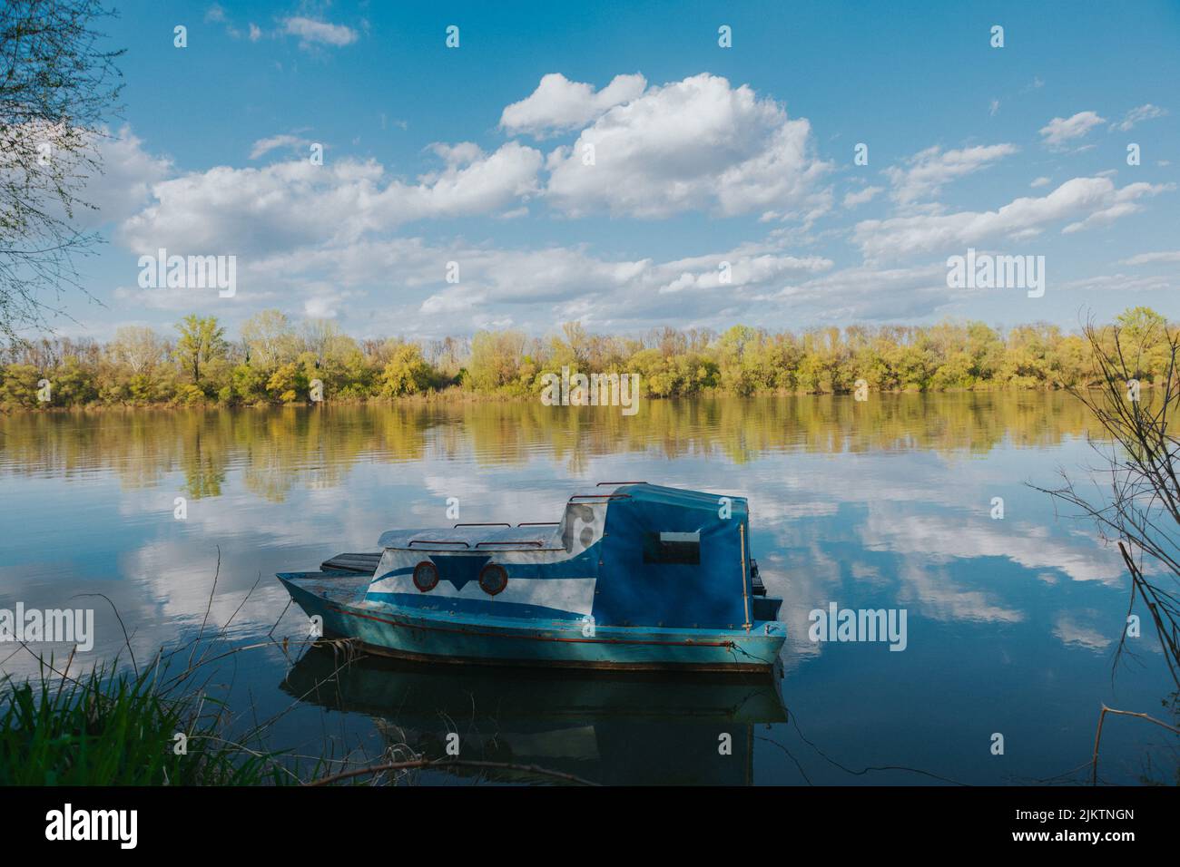 The boat in Parvin Lake through South Jersey's pinelands Stock Photo ...