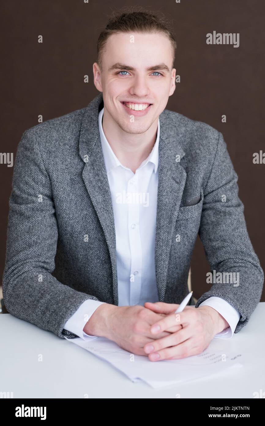 smiling business man successful corporate ceo Stock Photo - Alamy