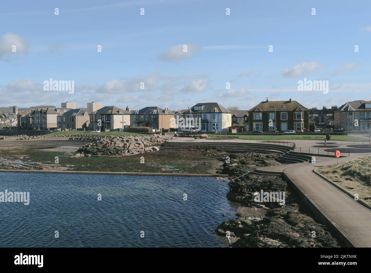 The view of the houses on the shore. Edinburgh, Scotland Stock Photo ...