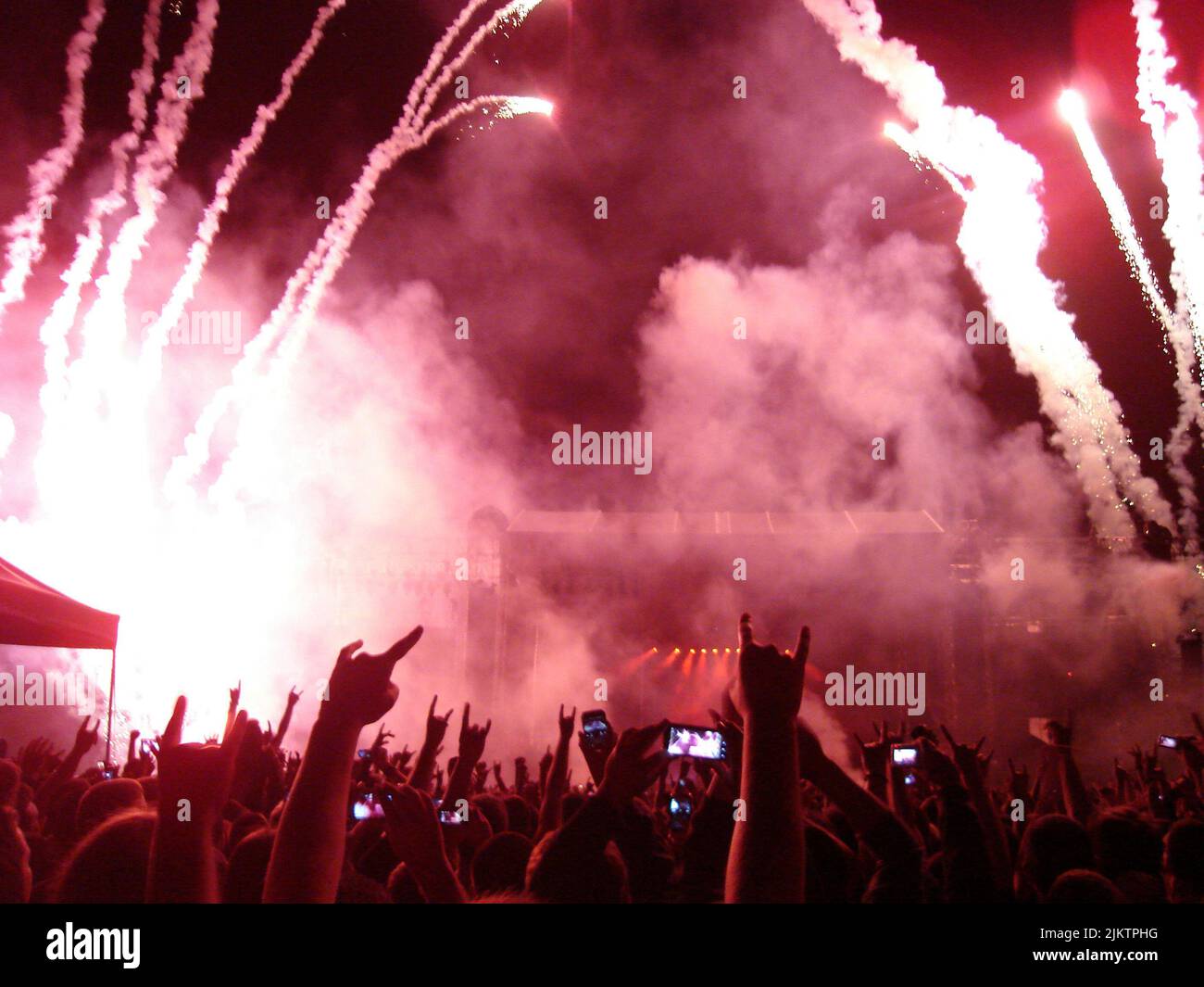 A beautiful shot of the crowd at the rock concert Stock Photo - Alamy