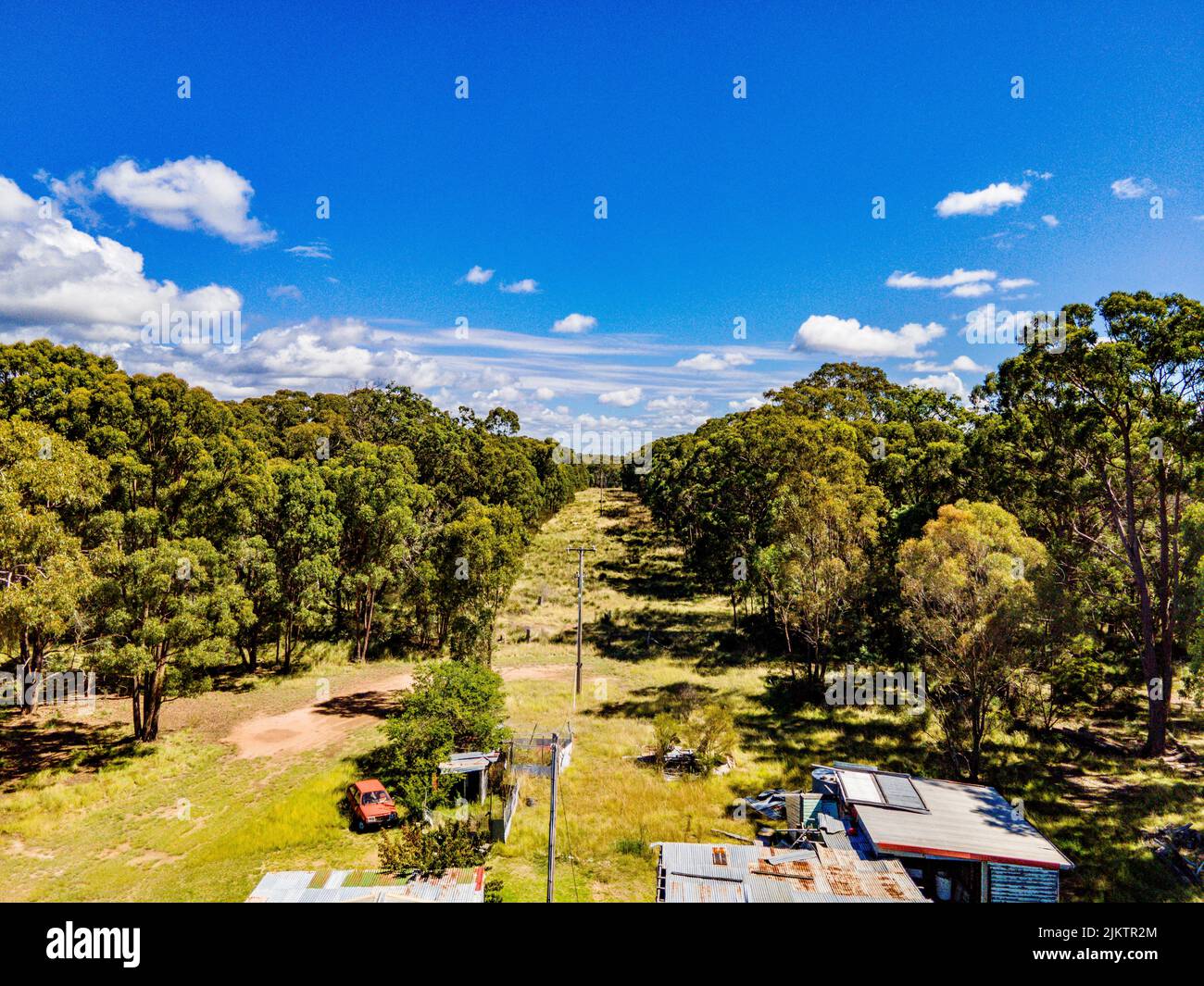 An aerial view of Bushland, Dams and Countryside at Emmaville, New ...