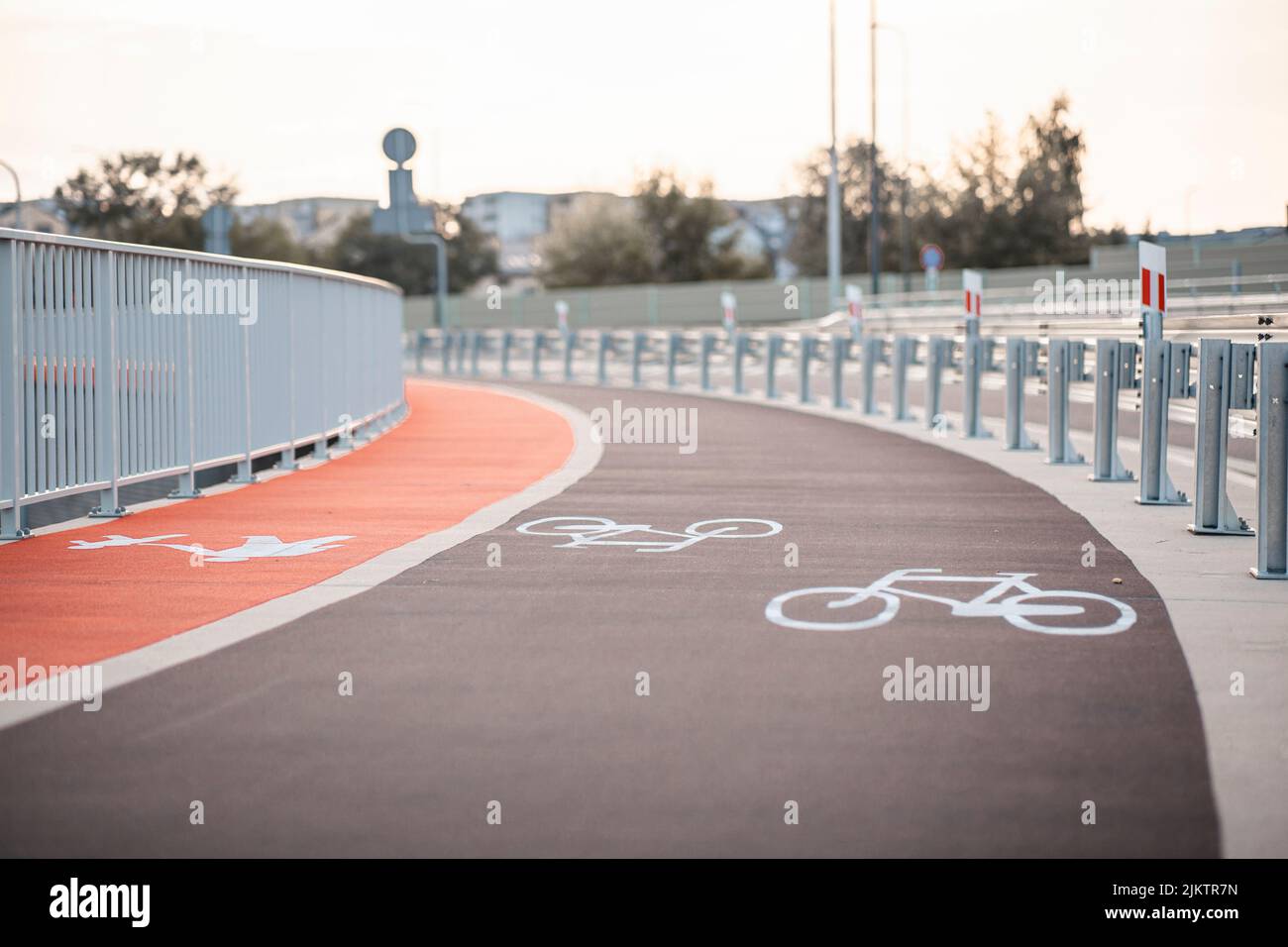 A winding bicycle line in a park Stock Photo - Alamy