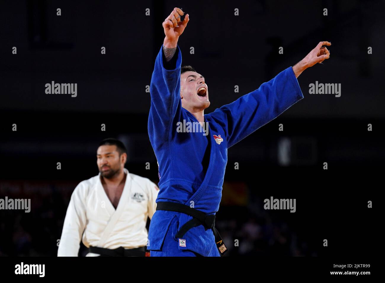 England’s Harry Lovell-Hewitt celebrates winning a Bronze Medal in the ...