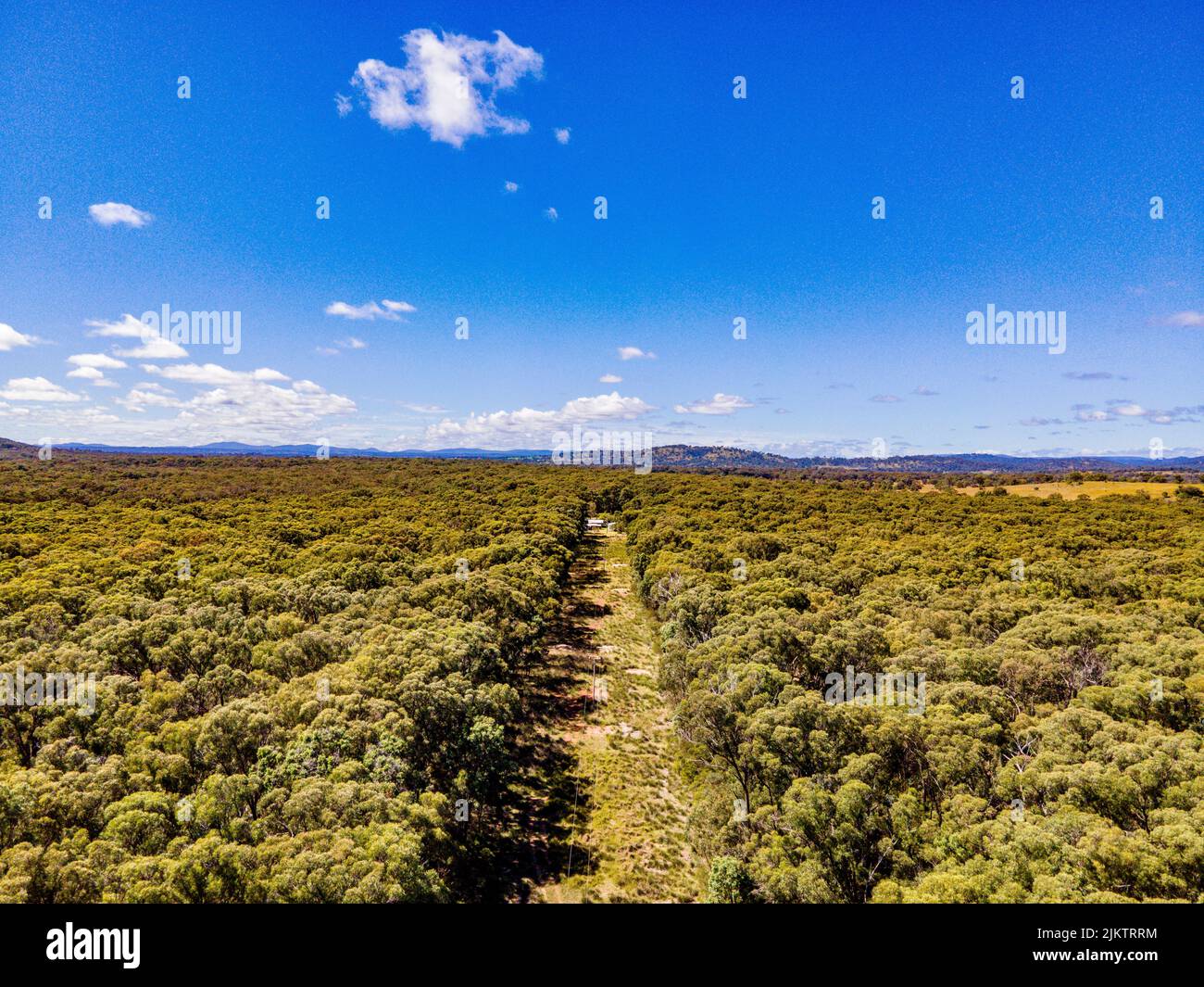 An aerial view of Bushland, Dams, and Countryside at Emmaville, New ...