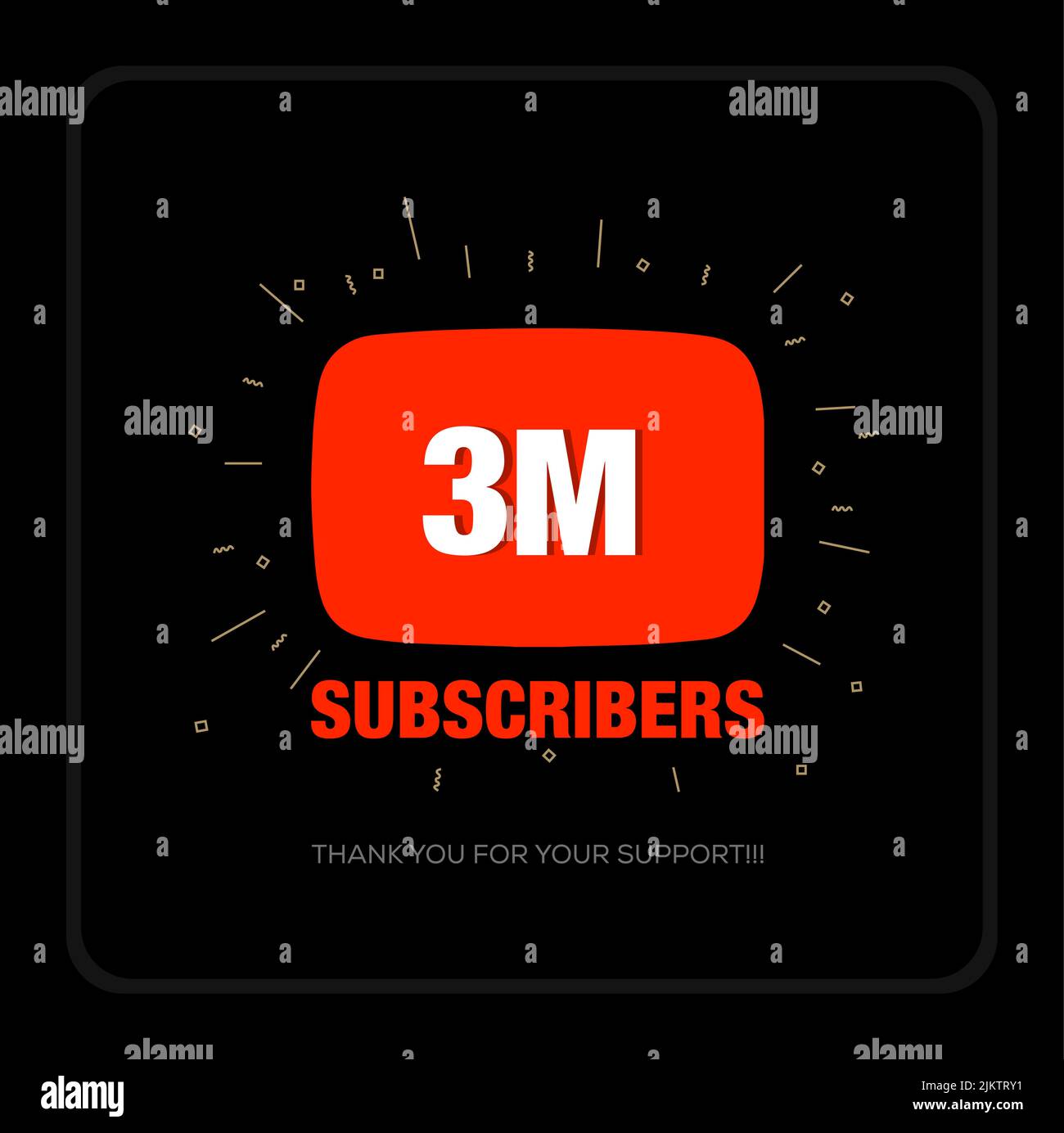 The red and white blog channel 3 million subscribers celebration logo ...