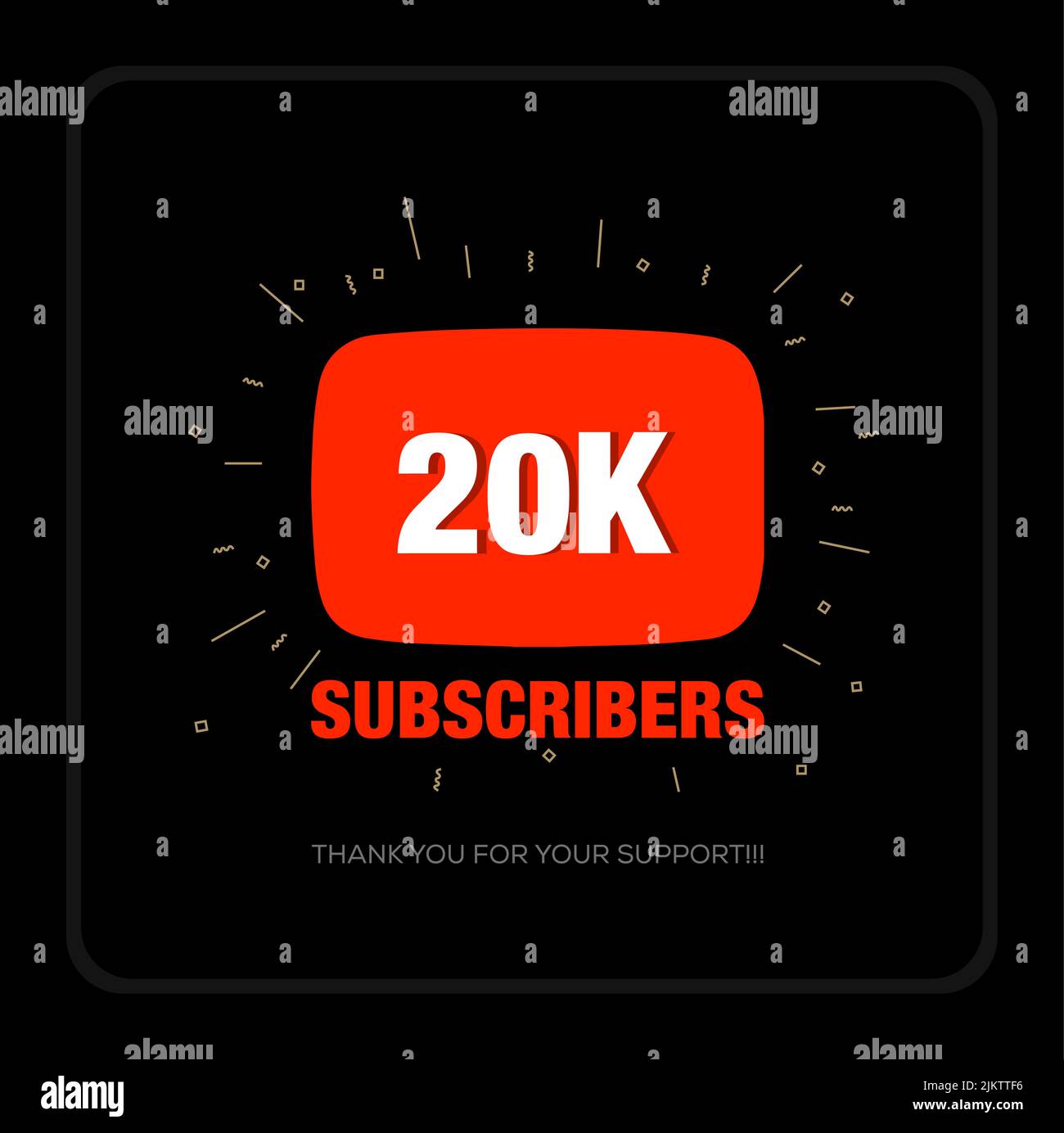 The red and white blog channel 20k subscribers celebration logo Stock ...