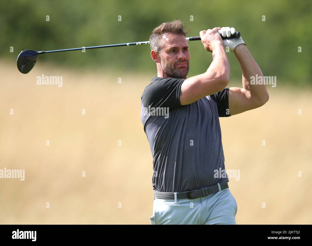 Welsh rugby player Lee Byrne during the Cazoo Open - ProAM at Celtic ...