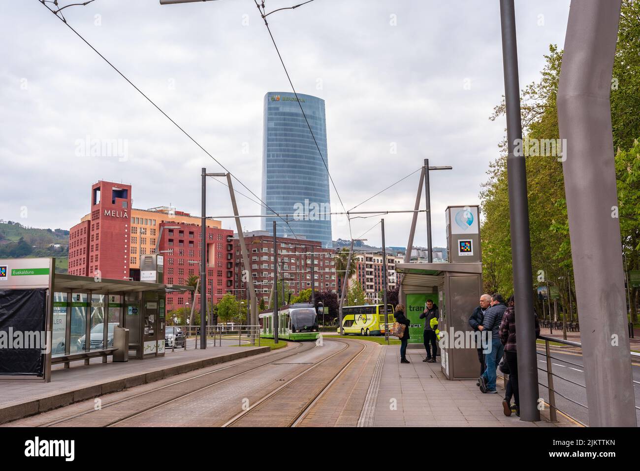 Iberdrola building seen from the city of Bilbao, Vizcaya. Basque ...