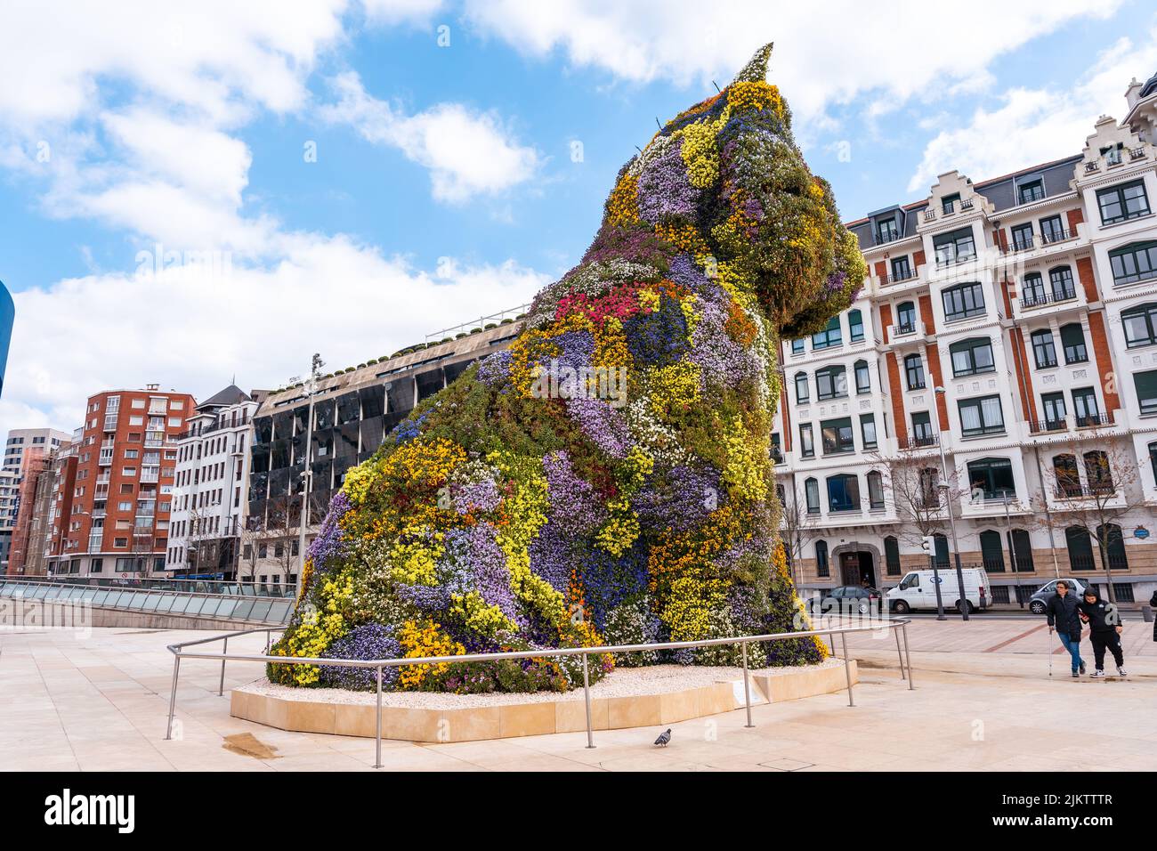 Flower dog called Puppy next to the Guggenheim museum in the city of ...