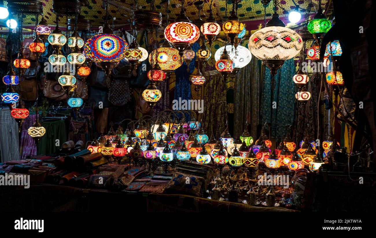 Beautiful lamps, Moroccan handicrafts, and colored crystals at the ...