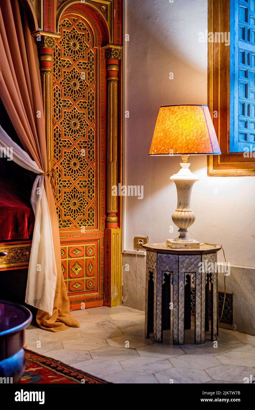 Luxurious interior of room with oriental ornaments and decor elements ...