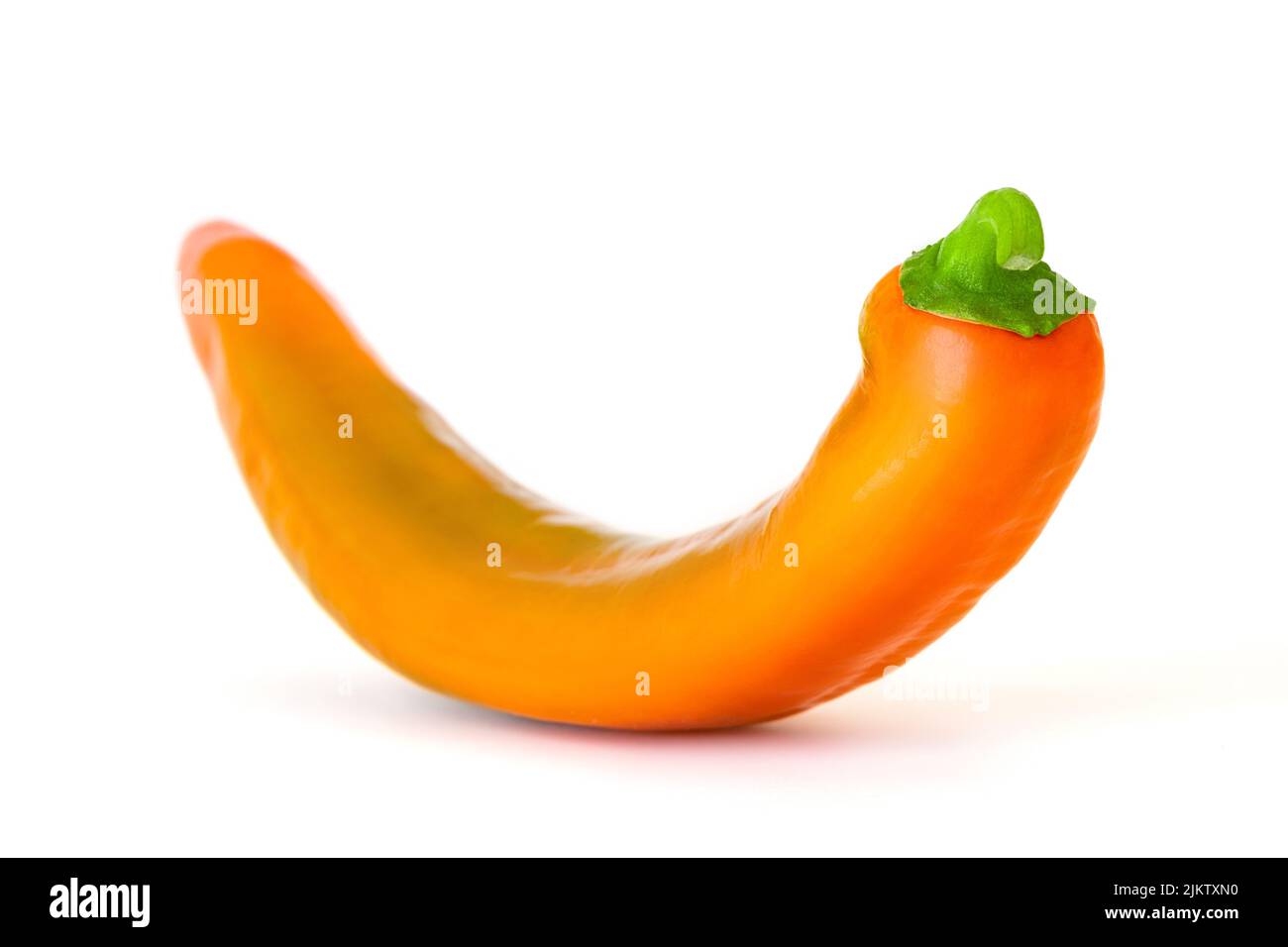 Spicy red pepper cutted with clipping path on a white background with a ...